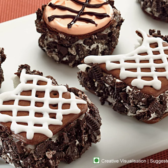 Oreo Basketballs and Hoops Ice Cream Sandwiches Recipe | Desserts Corner