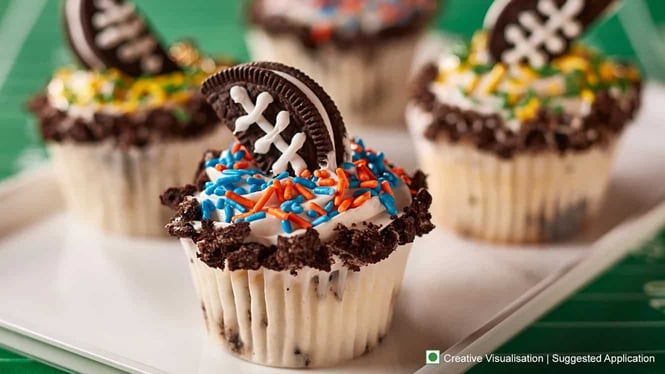 Oreo Cookie Football Cupcakes Recipe | Cadbury Desserts Corner