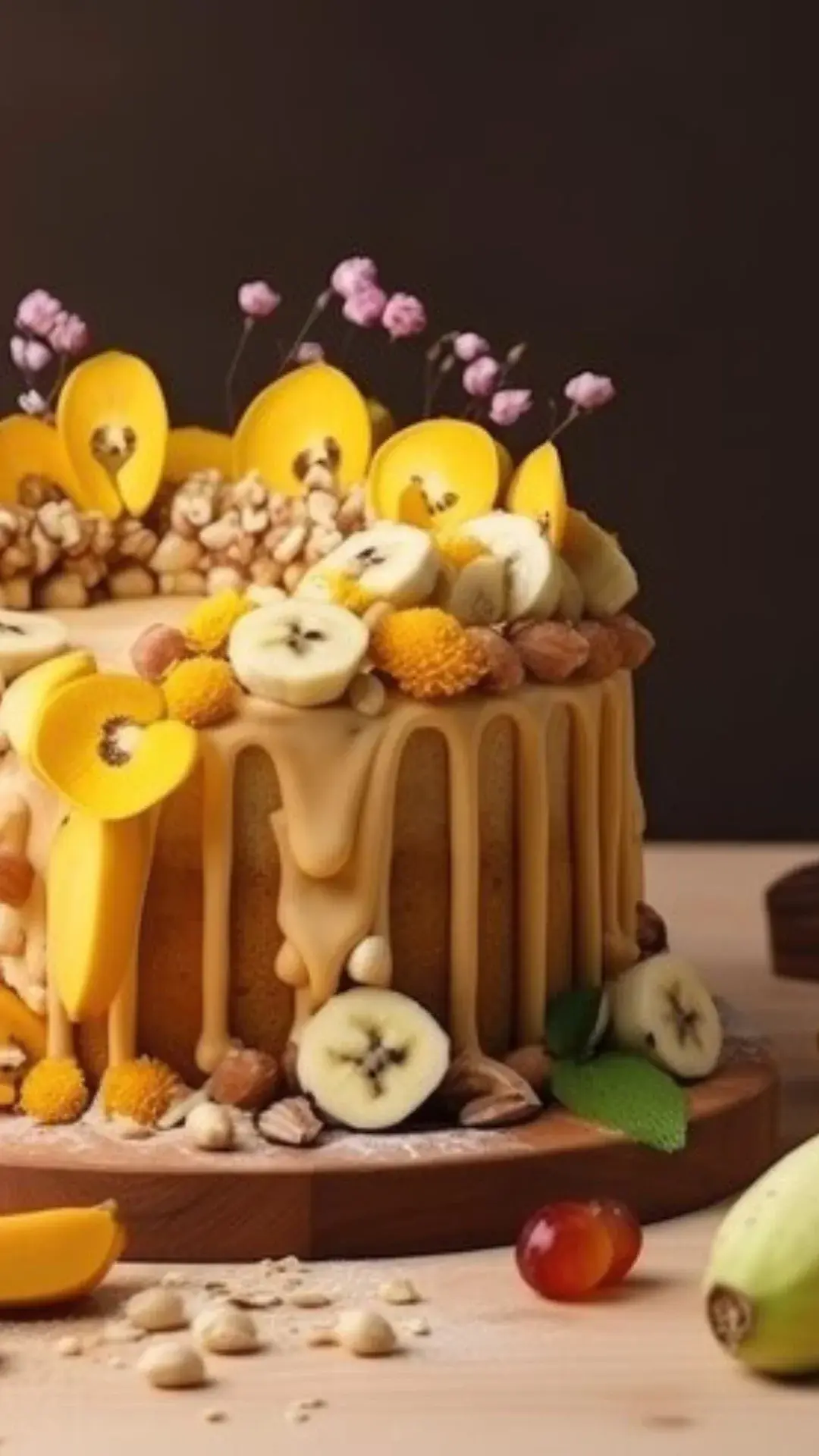 Exotic Banana Coconut Cake Recipe With Mango And Pineapple